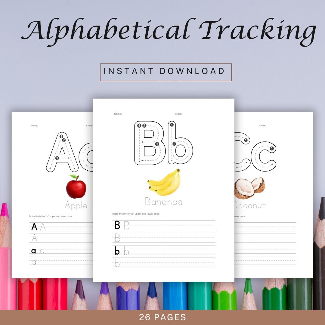 Alphabet Tracing Printables. 26 ABC Phonics Tracing Cards. Preschool ...