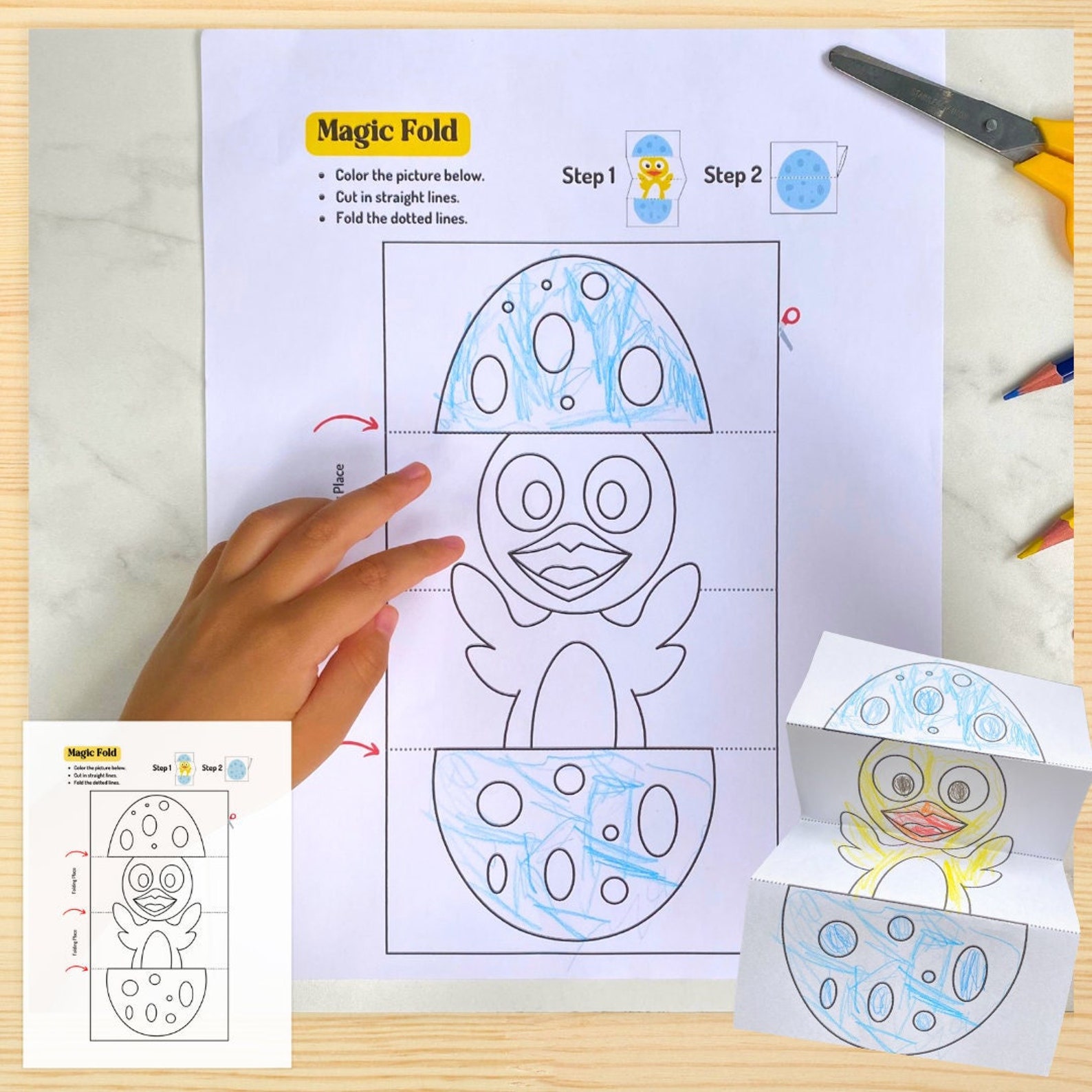 Duck Printable Craft, Kids Coloring Page, Homeschool Download, Paper ...