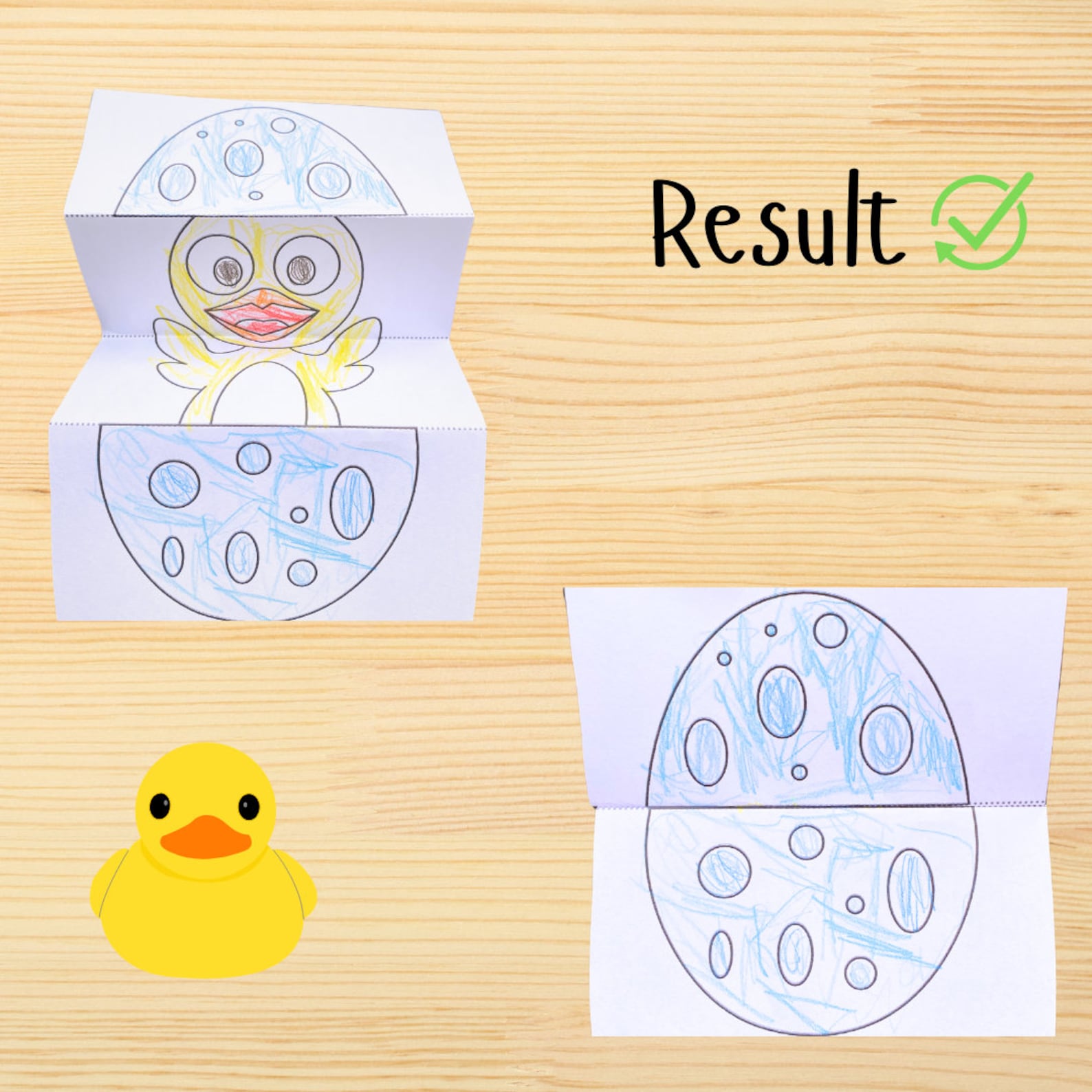 Duck Printable Craft, Kids Coloring Page, Homeschool Download, Paper ...