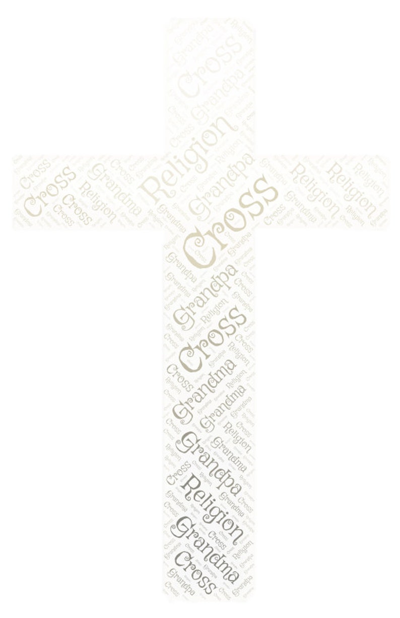 Personalized Cross Word Collage Wordle Word Cloud Custom Digital ...