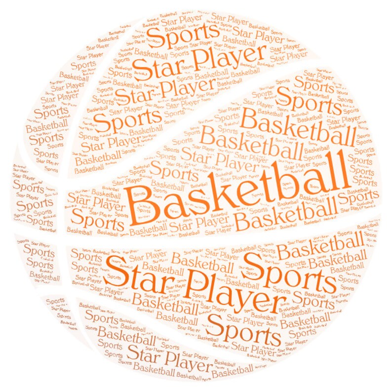 Custom Sports Word Collage Wordle Word Cloud Digital Print for Sports ...
