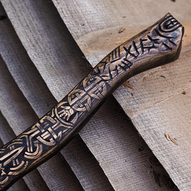 Hand Forged Viking Axe, Rosewood Handle, High Carbon Steel Blade - Etsy