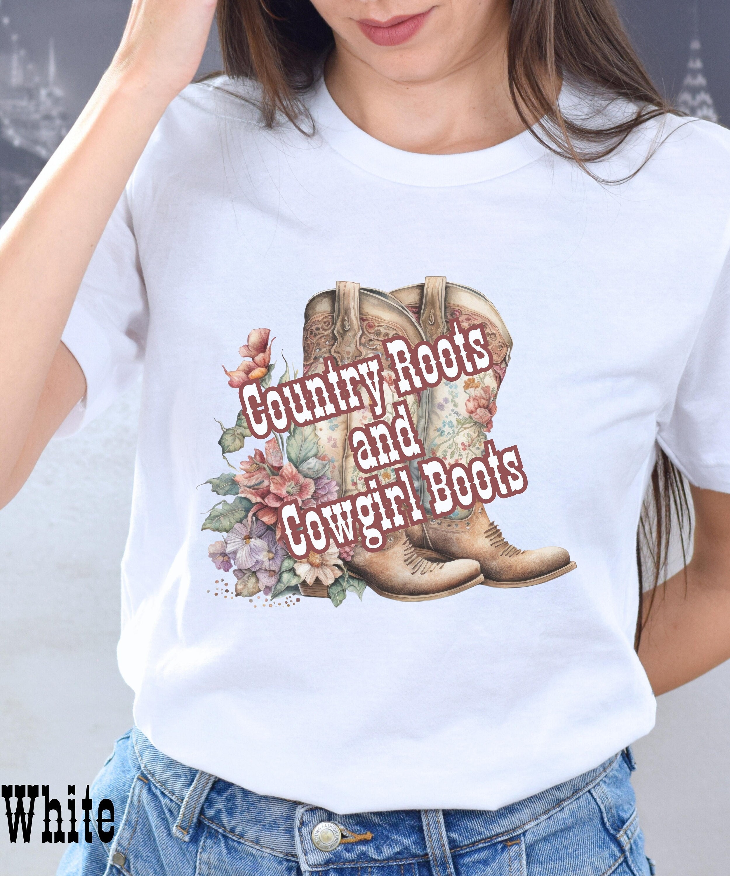 Country Roots and Cowgirl Boots Graphic Tshirt Country and - Etsy