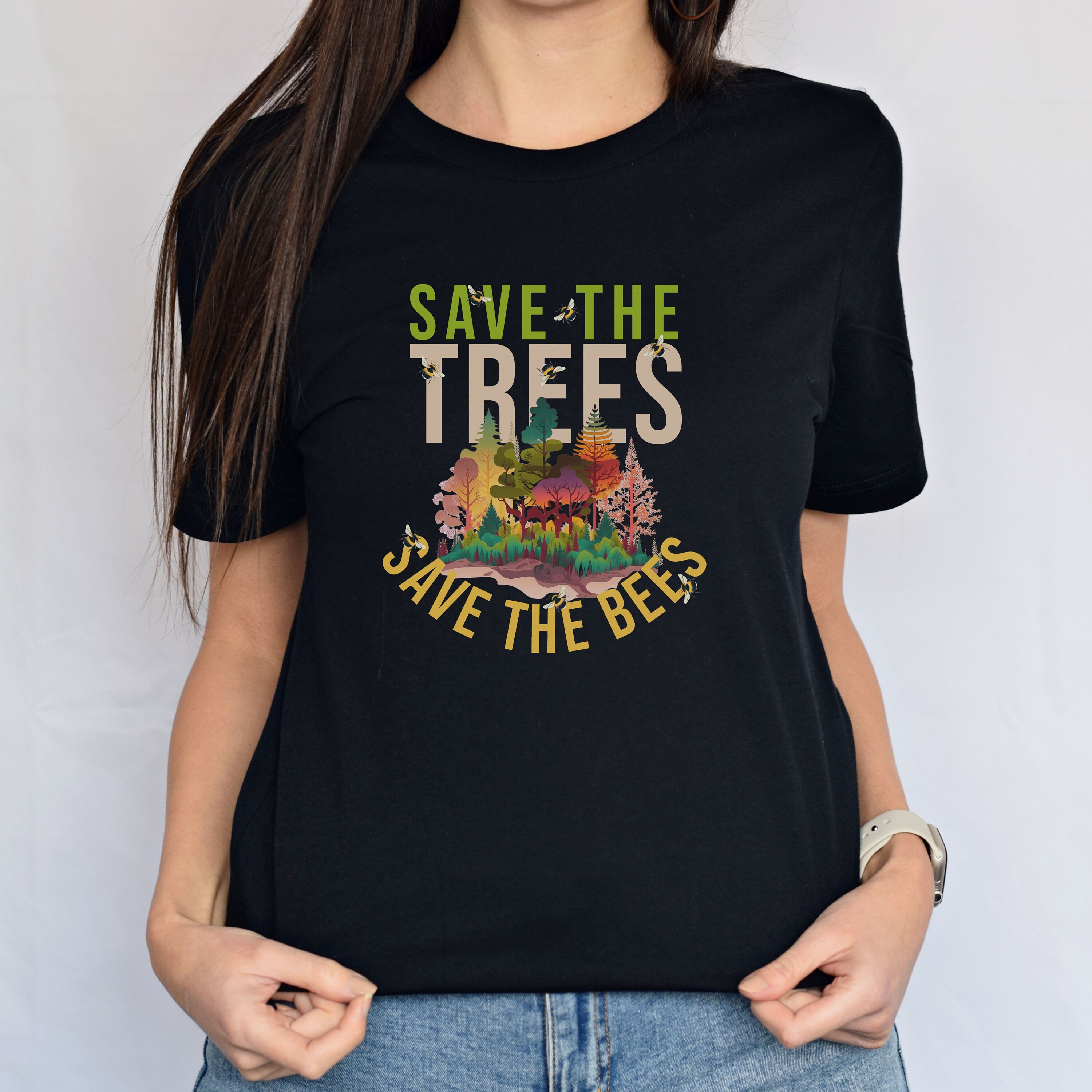 Save the Trees Save the Bees, Environmental Tshirt, Bee Tshirt, Earth ...