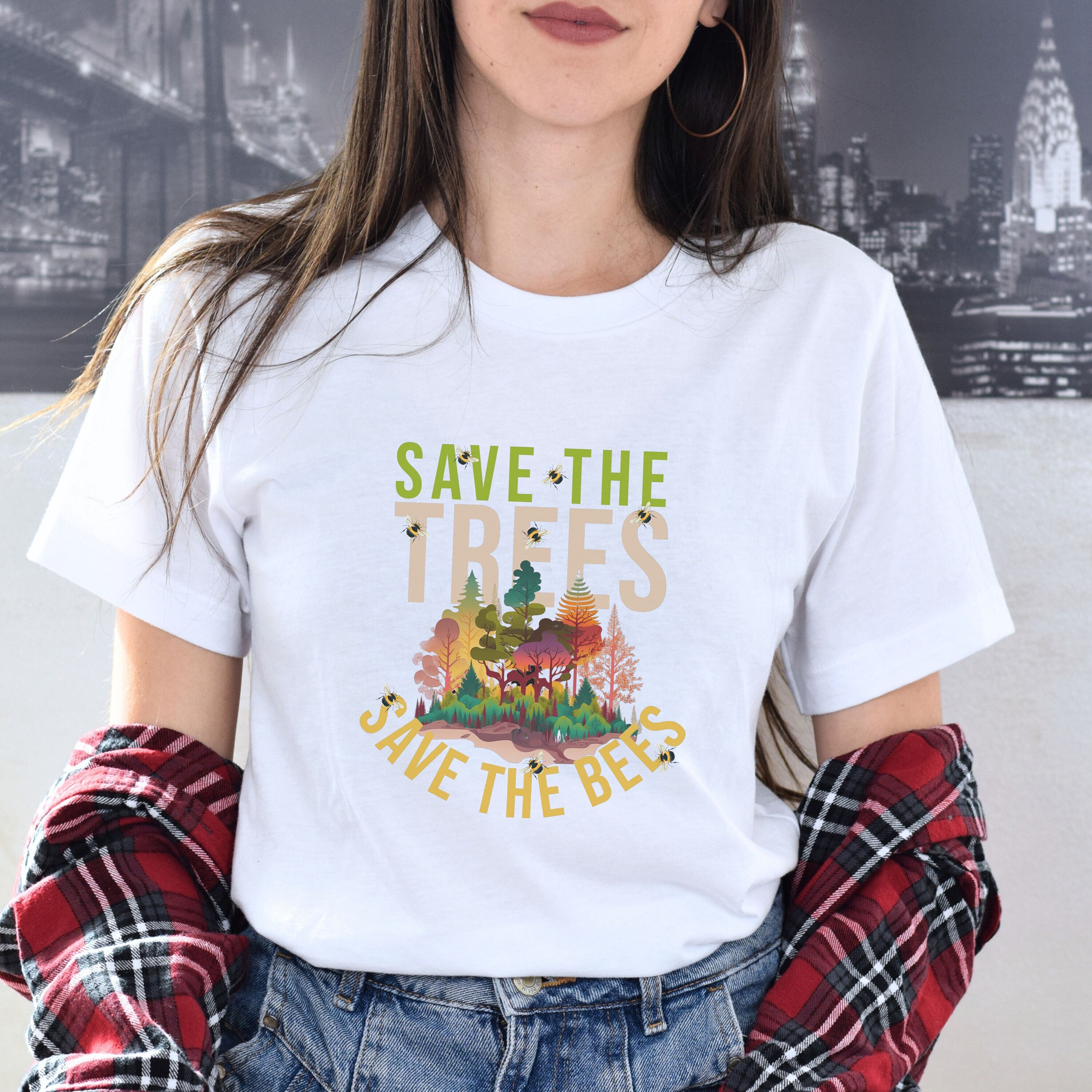 Save the Trees Save the Bees, Environmental Tshirt, Bee Tshirt, Earth ...