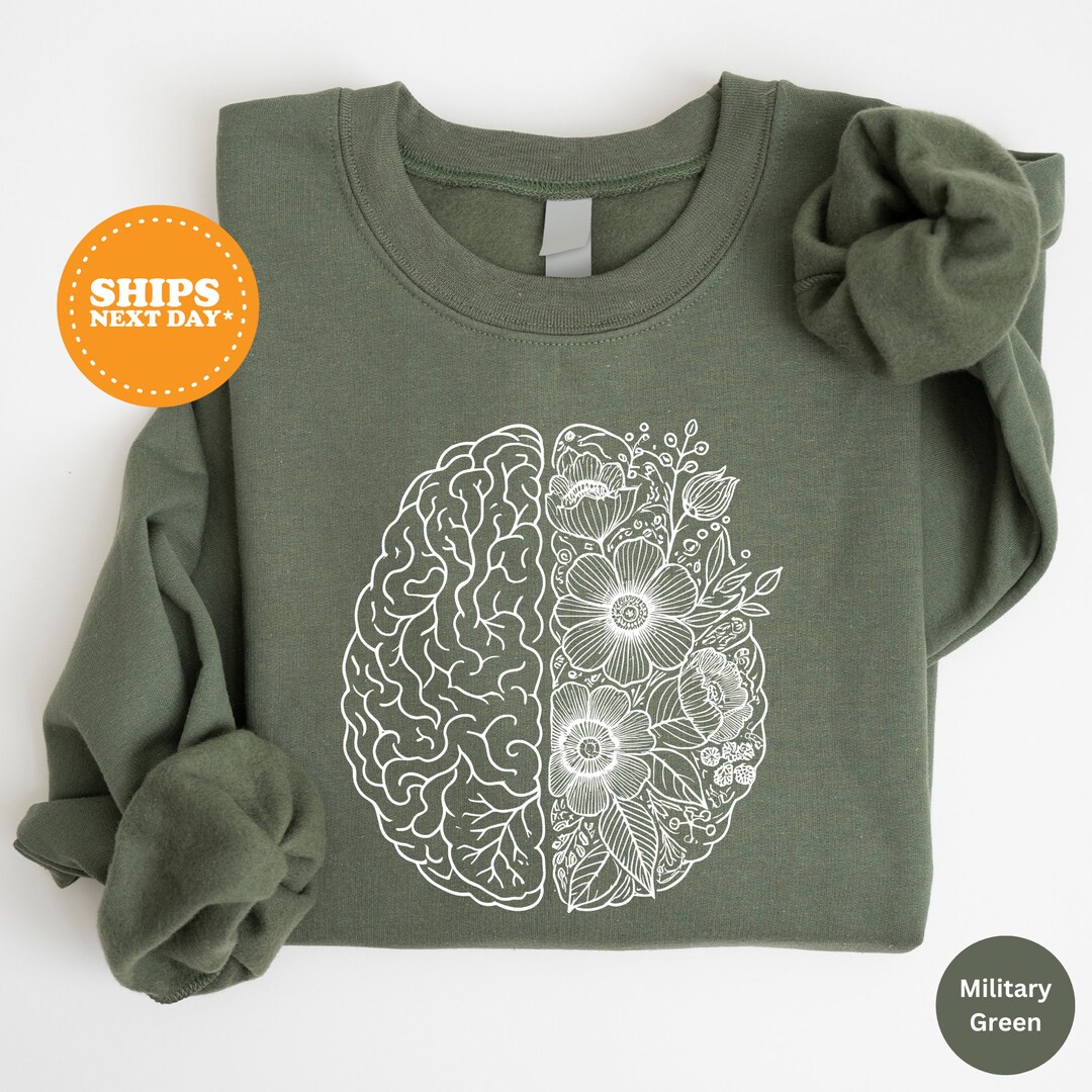 Nursing School Crewneck, Neurosurgery Sweatshirt, Brain Flowers ...