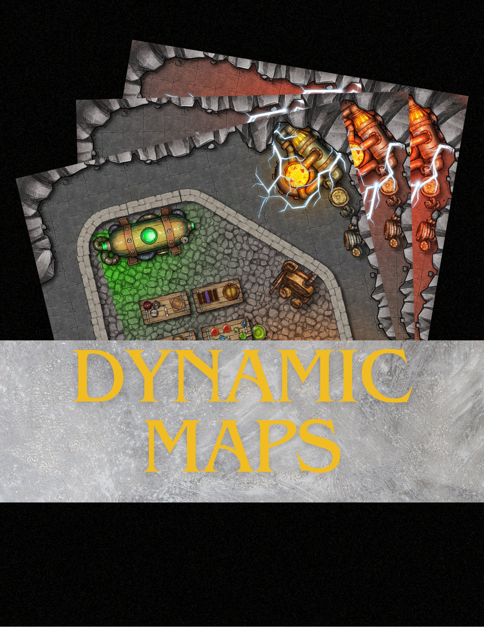 Dynamic Maps: Fantasy Laboratory - Etsy