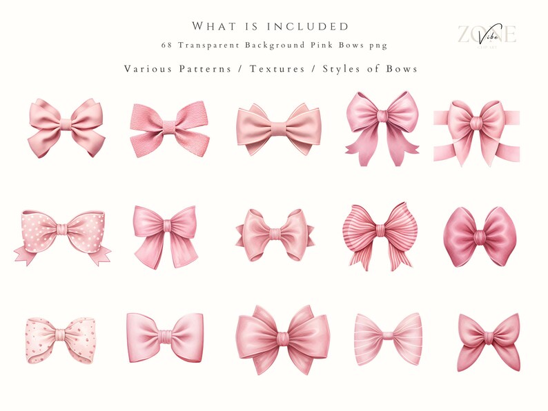 Watercolor Pink Bows Clipart, Wedding Ribbon PNG, Girl Baby Shower ...