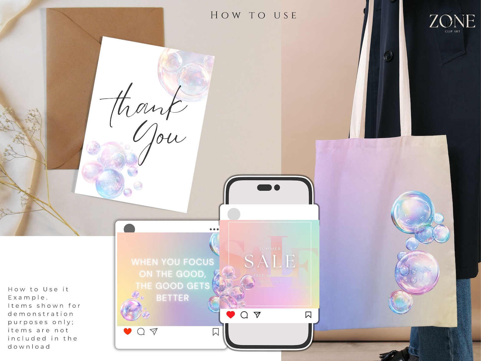 Dreamy Iridescent Bubbles Clipart, Colourful Rainbow Bubbles PNG, Card ...
