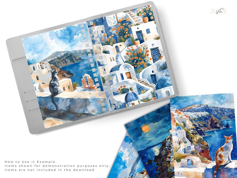 Santorini Greece Digital Paper Seamless Pattern Greece Clipart ...