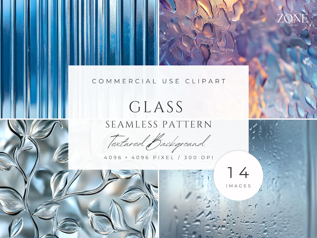 Frosted Glass Texture Digital Paper, Seamless Realistic Glass Patterns ...