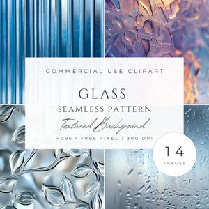 Frosted Glass Texture Digital Paper, Seamless Realistic Glass Patterns ...