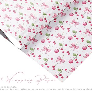 Cute Cherry Digital Paper Seamless Pattern Sweet Cherries Print ...