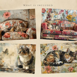 Printable Cat Pages, Junk Journal Kit, Animal Scrapbook Paper ...