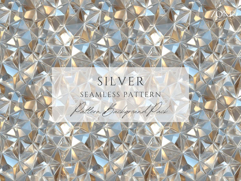 Silver Metallic Textures Digital Paper, Silver Seamless Pattern ...