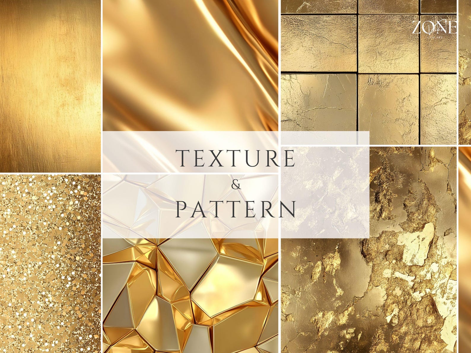 Gold Texture Digital Paper, Seamless Golden Background, Metallic ...