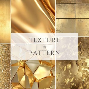 Gold Texture Digital Paper, Seamless Golden Background, Metallic ...