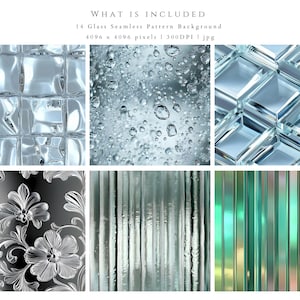 Frosted Glass Texture Digital Paper, Seamless Realistic Glass Patterns ...
