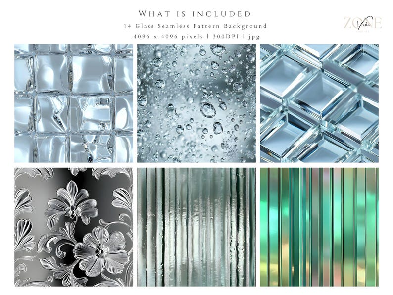 Frosted Glass Texture Digital Paper, Seamless Realistic Glass Patterns ...
