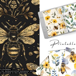 Watercolor Bee Digital Paper Seamless Pattern Printable Bee Theme ...