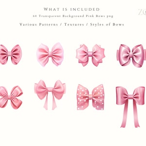 Watercolor Pink Bows Clipart, Wedding Ribbon PNG, Girl Baby Shower ...