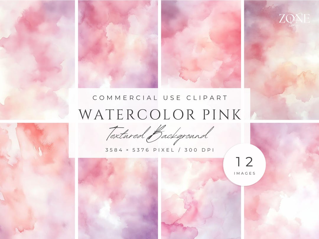 Blush Pink Watercolor Digital Papers, Wash Strokes Textured Background ...