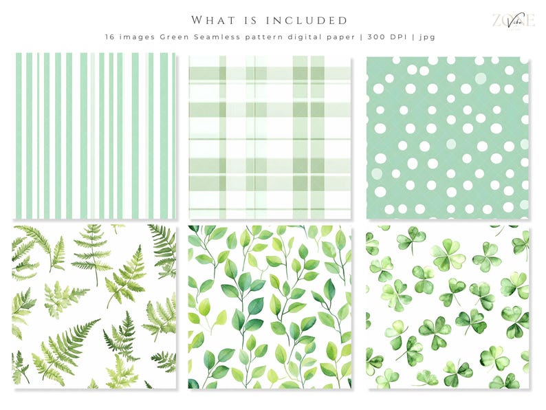 Sage Green Digital Papers, Watercolor Neutral Greenery Pattern for ...