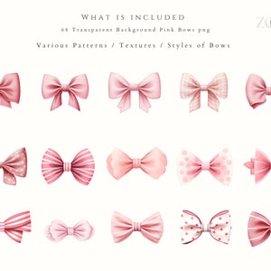 Watercolor Pink Bows Clipart, Wedding Ribbon PNG, Girl Baby Shower ...