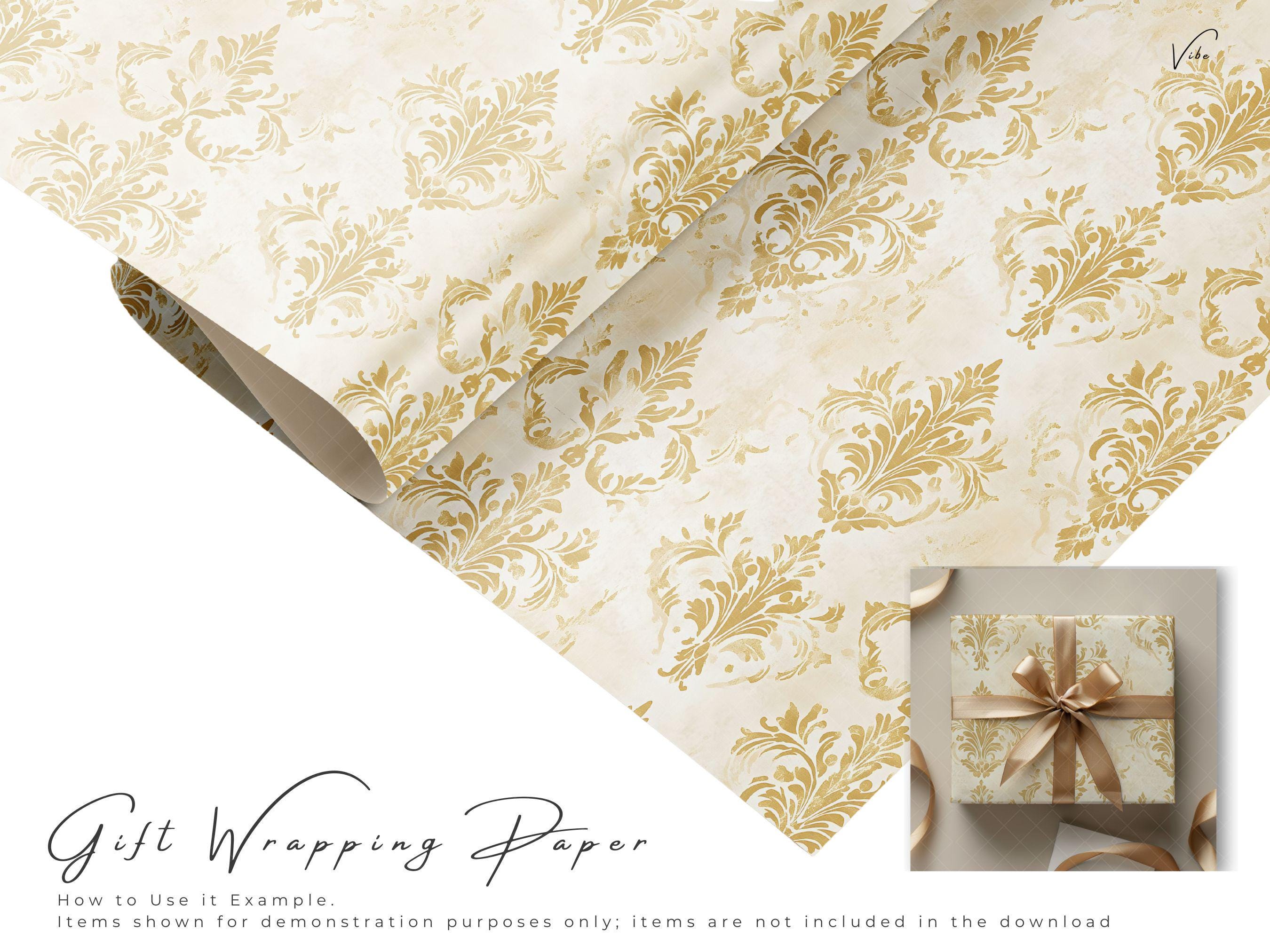 Vintage Damask Digital Paper, Brocade Damask Fabric Design, Rustic ...