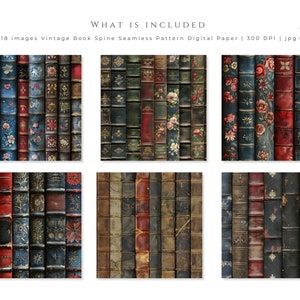 Vintage Book Spine Digital Paper, Ebook Mockup Decorative Book Covers ...