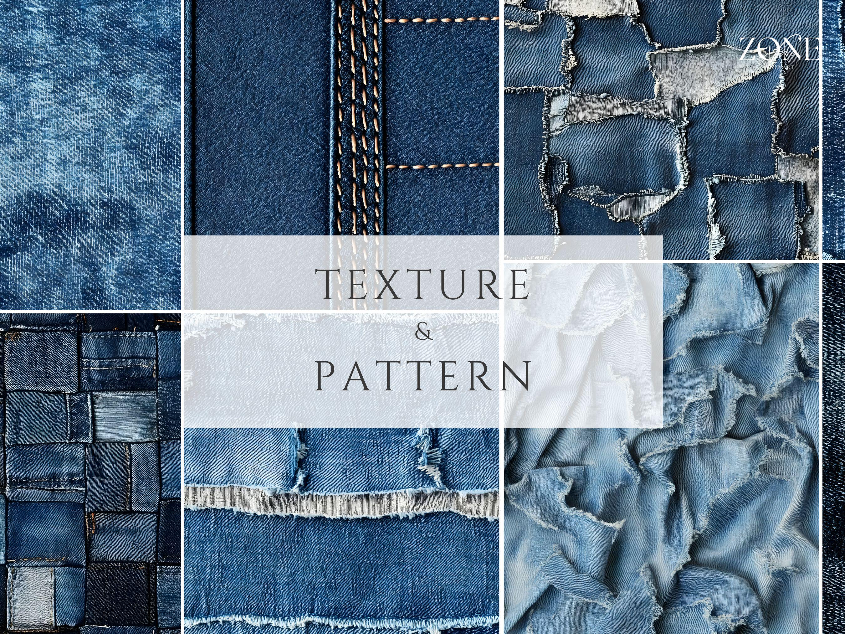 Blue Denim Texture Digital Paper, Jeans Fabric Seamless Pattern for Junk Journal, Photoshop ...