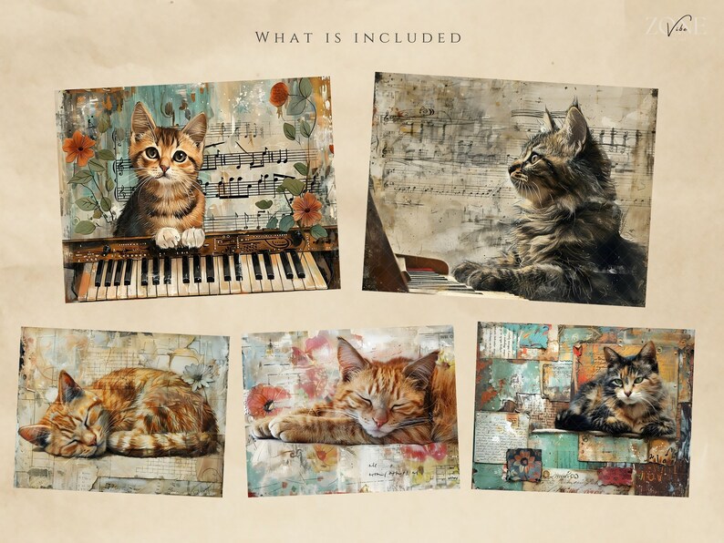 Cat Junk Journal Papers Printable, Junk Journal Pages Kit, Animals ...