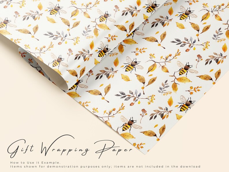 Watercolor Bee Digital Paper Seamless Pattern Printable Bee Theme ...