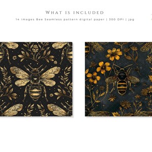 Watercolor Bee Digital Paper Seamless Pattern Printable Bee Theme ...