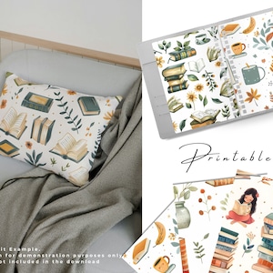 Books Digital Paper Pack Seamless Pattern Book Lovers Paper Crafting ...