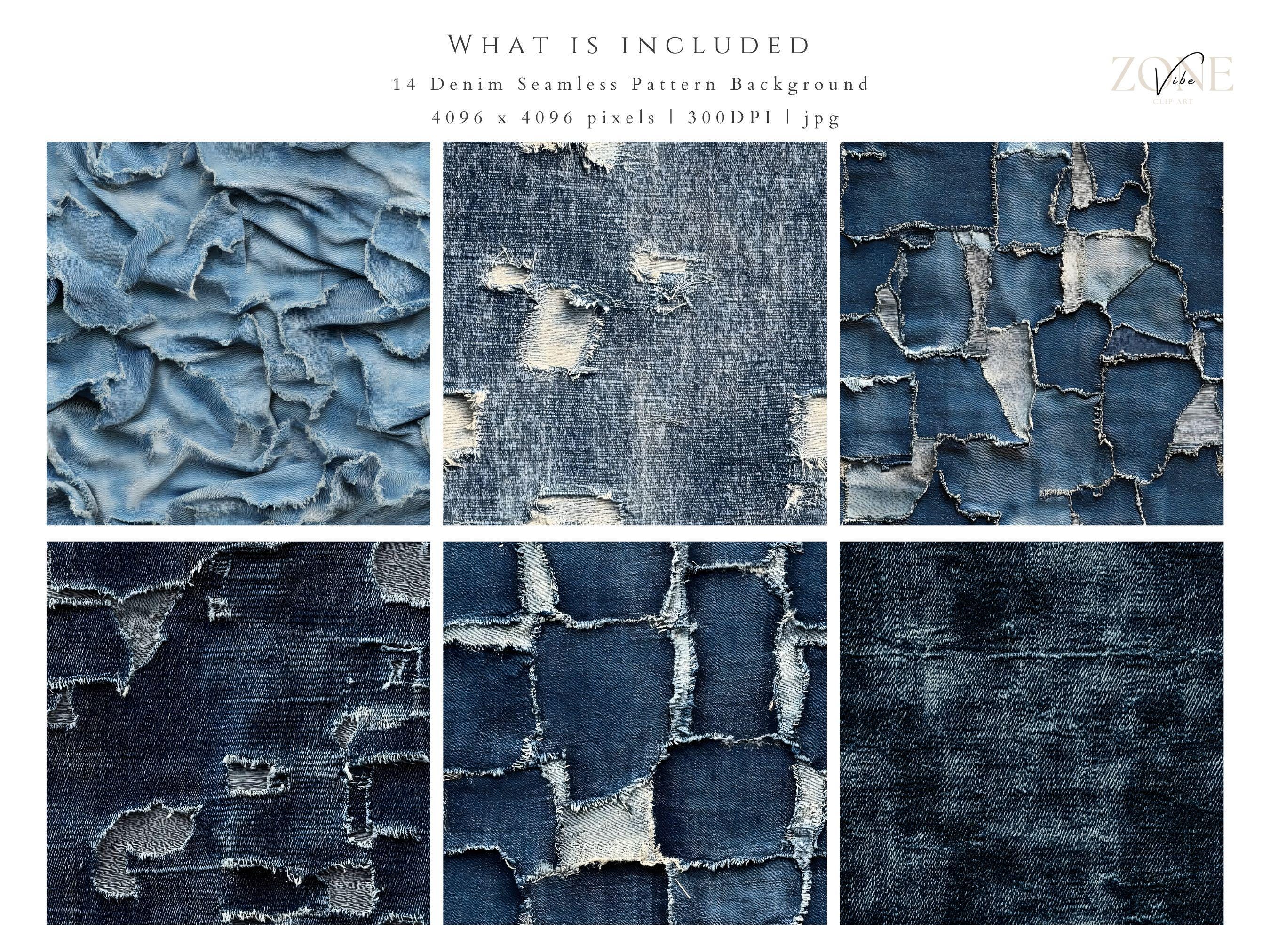 Blue Denim Texture Digital Paper, Jeans Fabric Seamless Pattern for ...