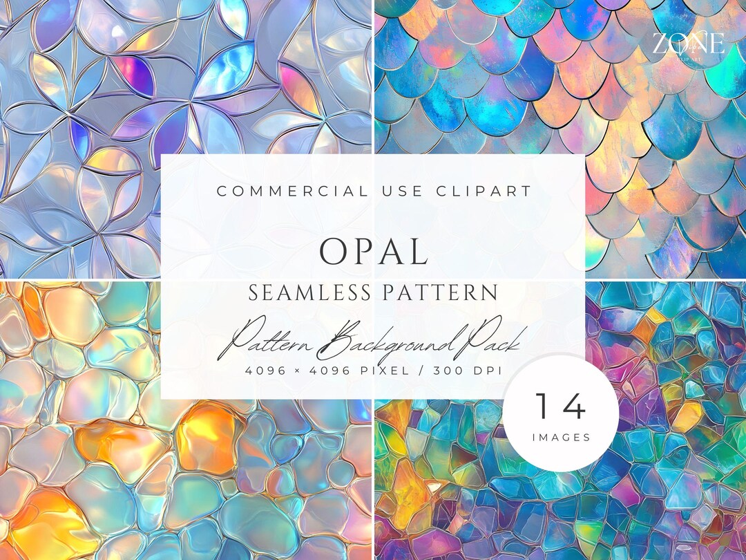 Iridescent Opal Digital Papers, Opal Gemstone Pattern Background for ...