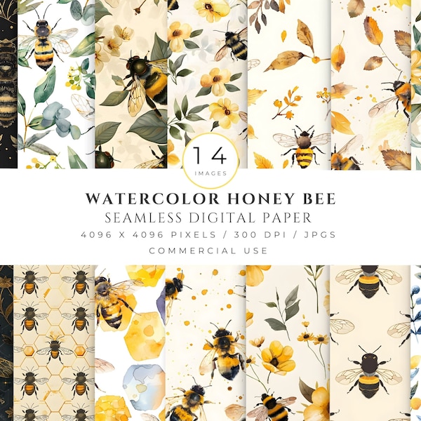 Bee Digital Paper - Etsy