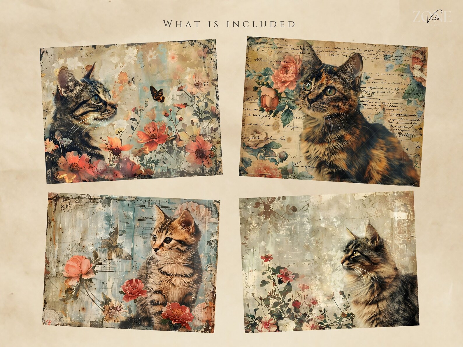 Cat Junk Journal Papers Printable, Junk Journal Pages Kit, Animals ...