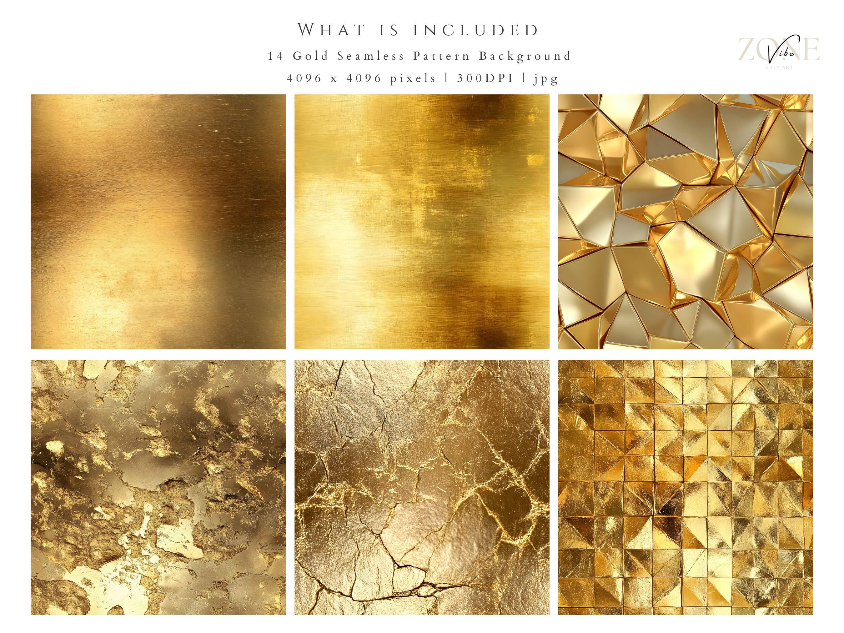 Gold Texture Digital Paper, Seamless Golden Background, Metallic ...