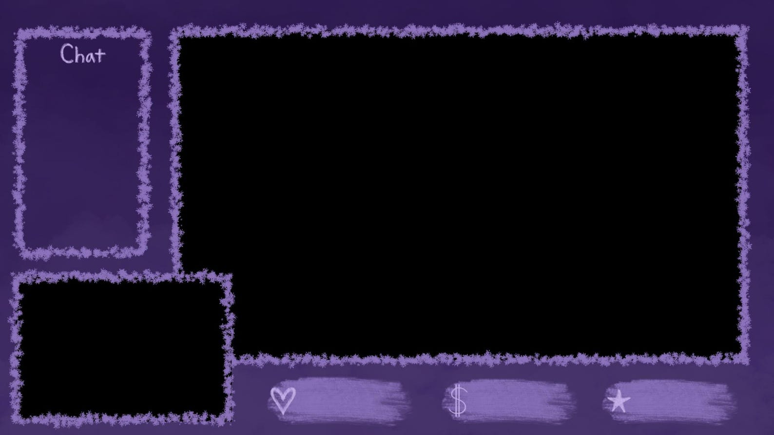 Purple Twitch Stream Overlay With Chat Box, Webcam Border, Alert Boxes ...