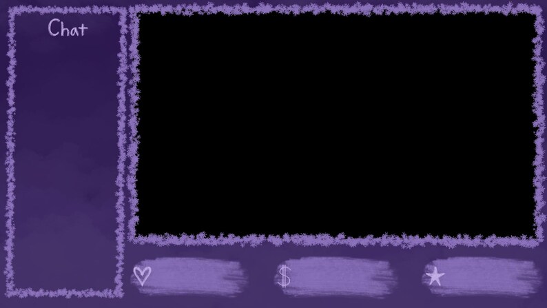 Purple Twitch Stream Overlay With Chat Box, Webcam Border, Alert Boxes ...