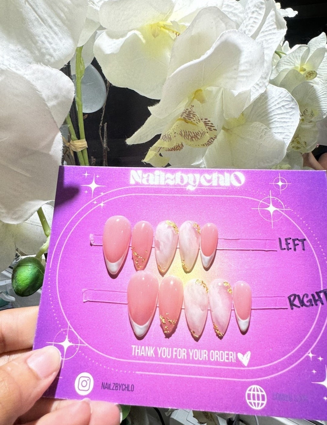 Fancy French Tip Marble Gold Flake Set (handmade & Reusable) - Etsy