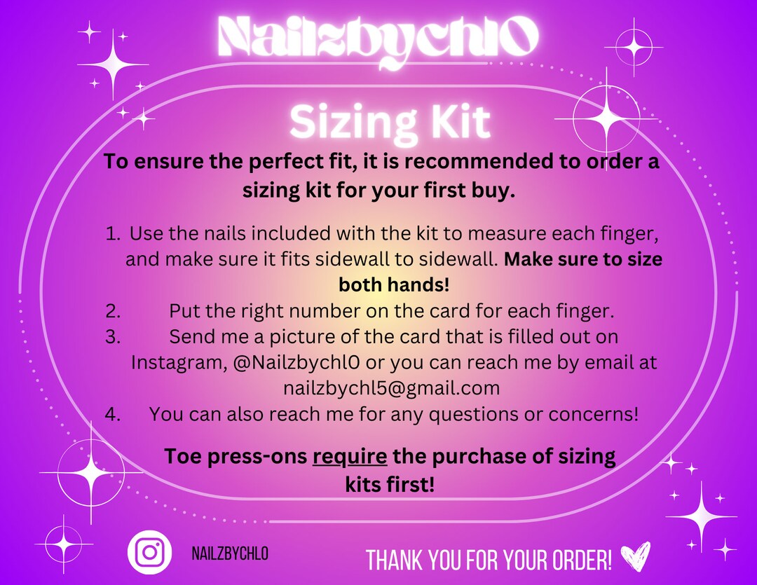 Sizing Kit for Press-ons - Etsy