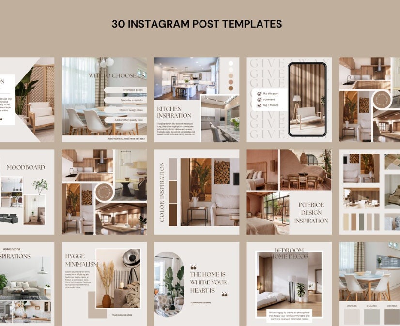 Interior Design Instagram Templates, Real Estate Instagram Post ...