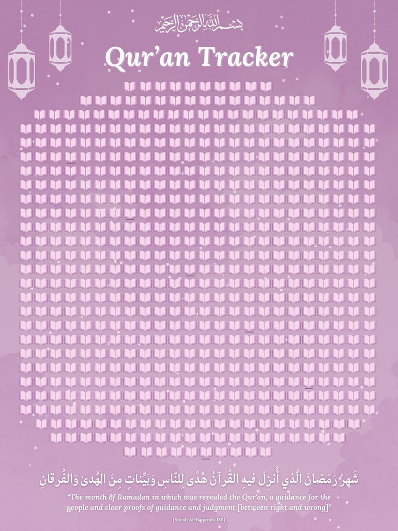 Full Quran Tracker Quran Recitation/memorization/khatm Tracker for 604 ...