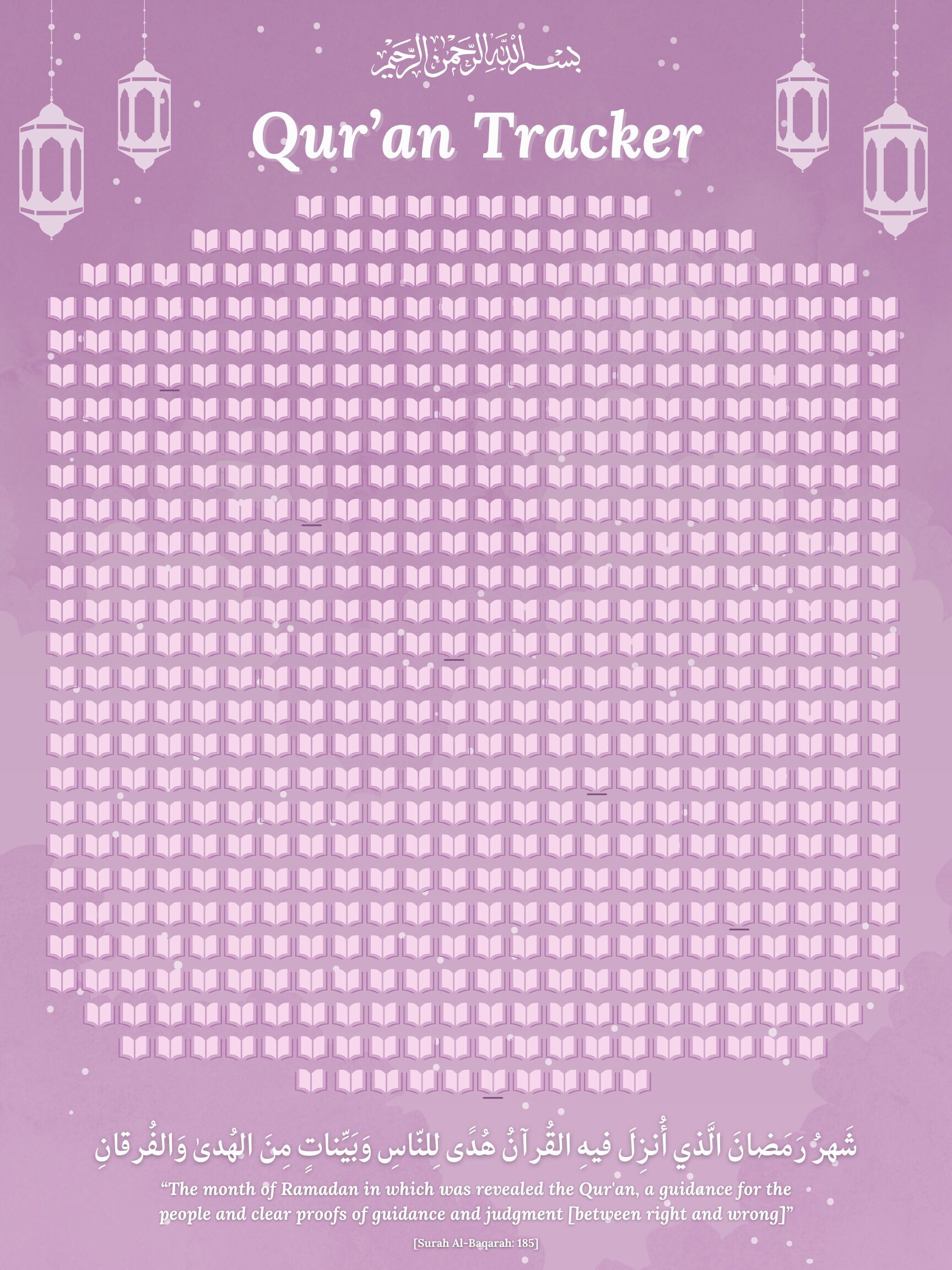 Full Quran Tracker Quran Recitation/memorization/khatm Tracker for 604 ...