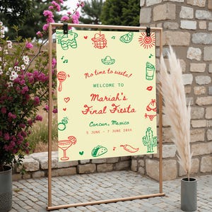 Final Fiesta Bachelorette Welcome Sign Template, Mexican Hen Party ...