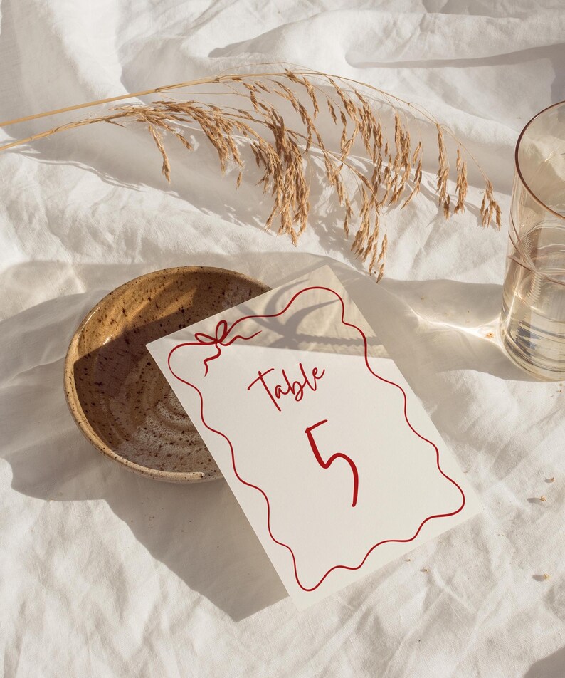 Italian Wedding Table Numbers Template, Hand Drawn Whimsical Table ...