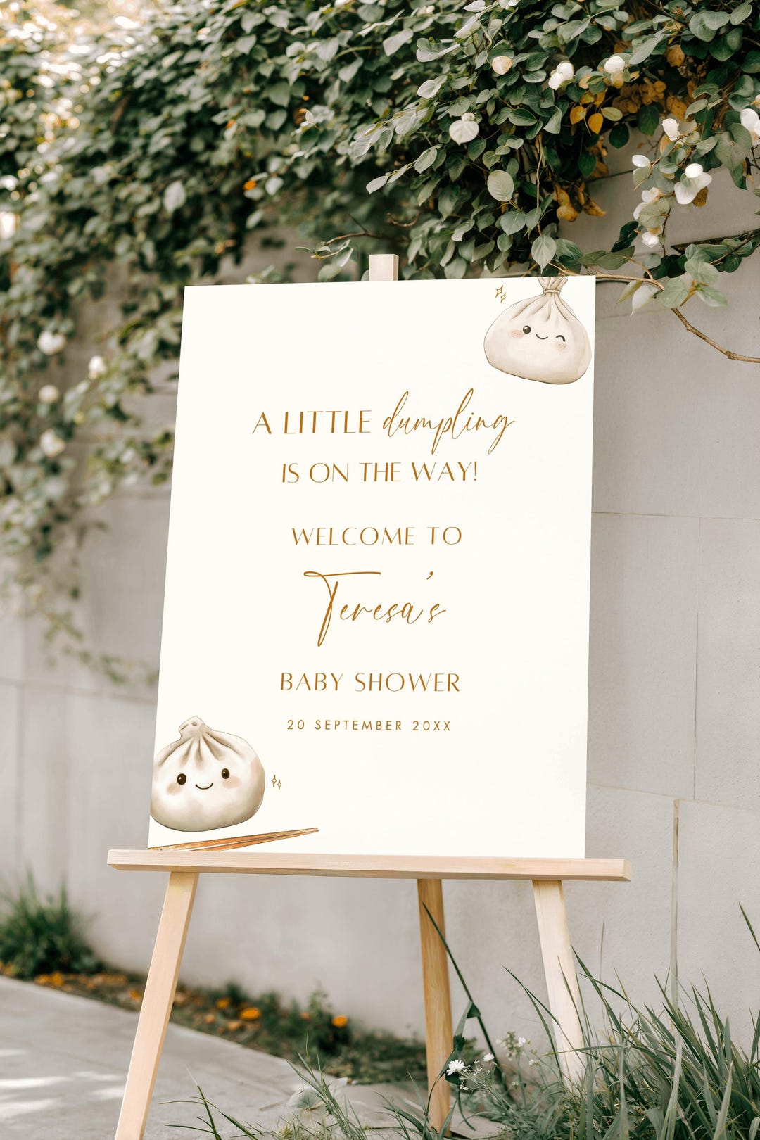Little Dumpling Baby Shower Welcome Sign Template, Dim Sum Baby Shower ...